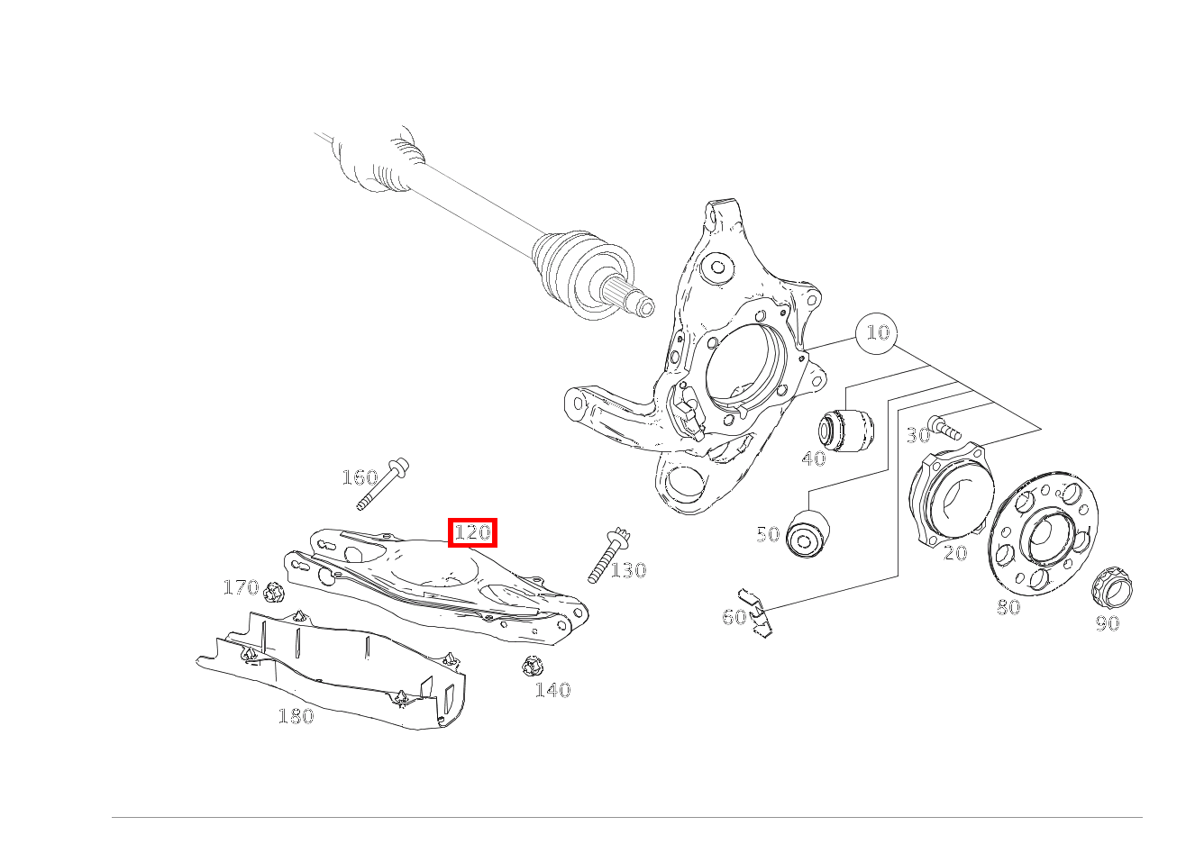 Federlenker RECHTS für E 212, GLC 253, CLS 218-Klasse kaufen