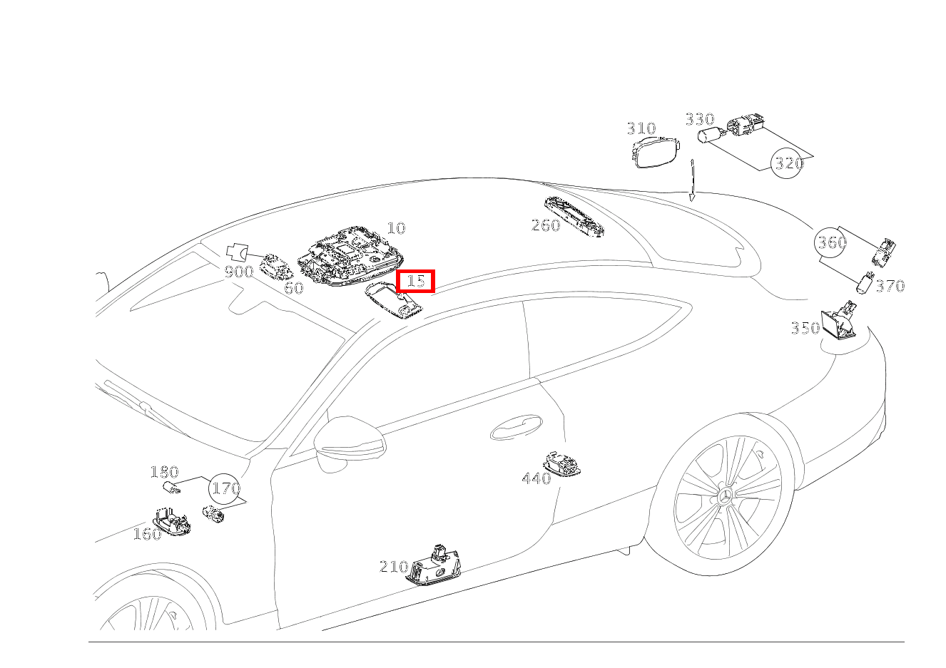Ablagefach Dachbereich Brillenablage für C 205, E 207, CLK 209-Klasse ...