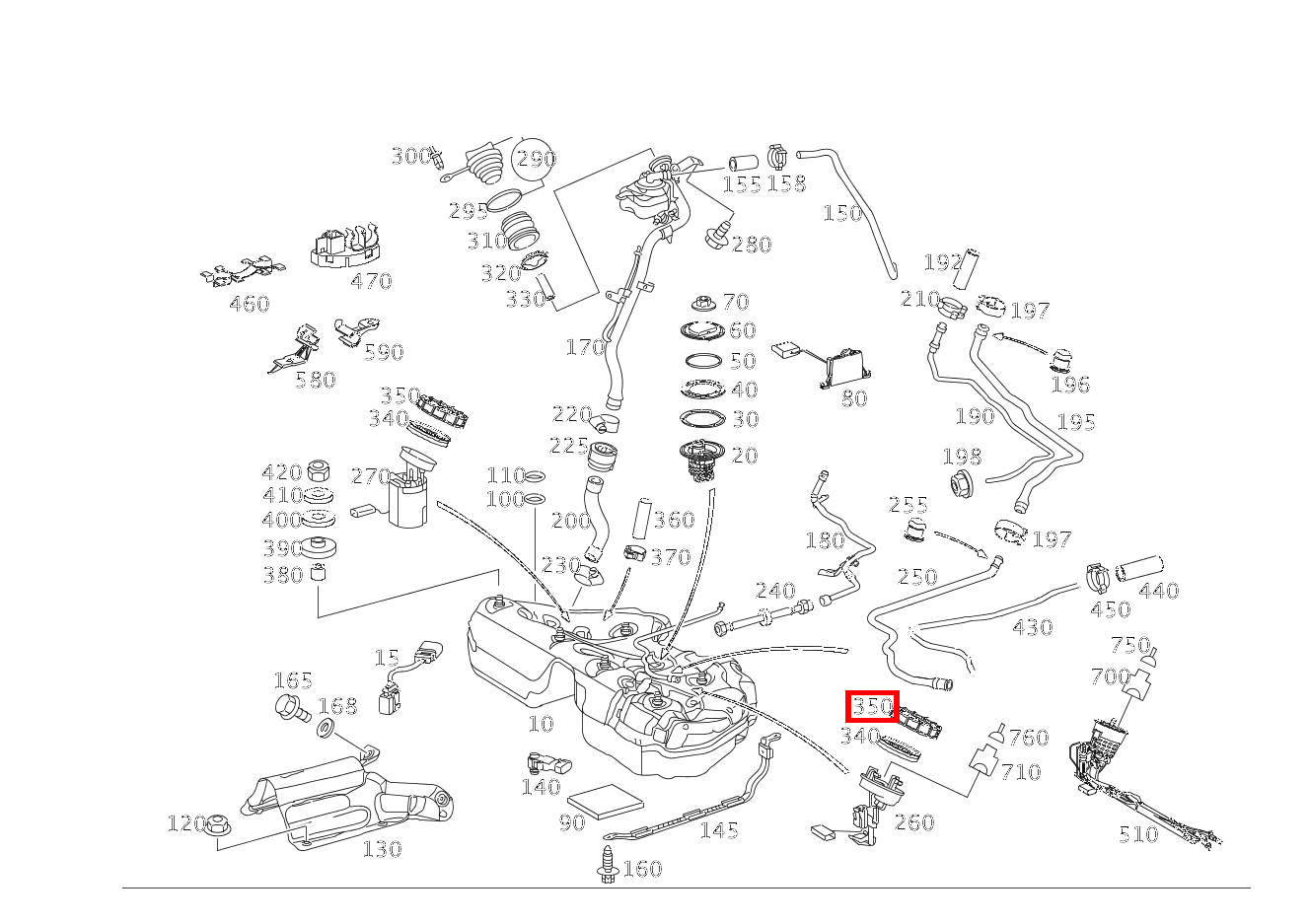UEBERWURFMUTTER FOERDEREINHEIT AN BEHAELTER für C 203, E 211, CLK 209 ...
