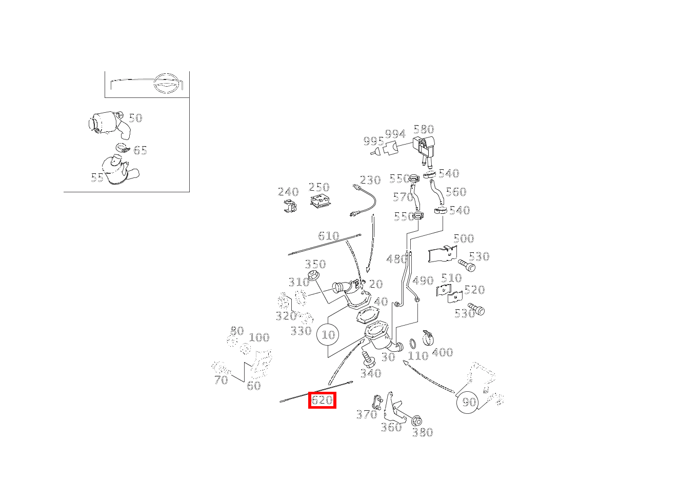 Temperatursensor TEMPERATURSENSOR IN KATALYSATOR für C 203, CLK 209, E ...