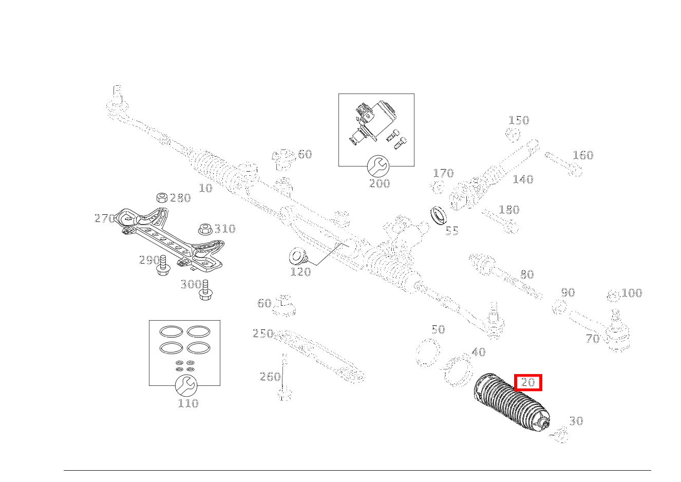 Manschette ZAHNSTANGENLENKUNG für C 203, E 211, S 220-Klasse kaufen