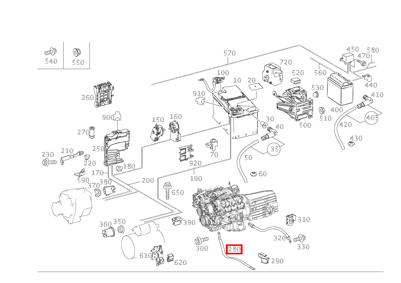 Masseband VON MOTOR AN LENKHELFPUMPE ZUR KAROSSERIE; 300 MM , , und ...