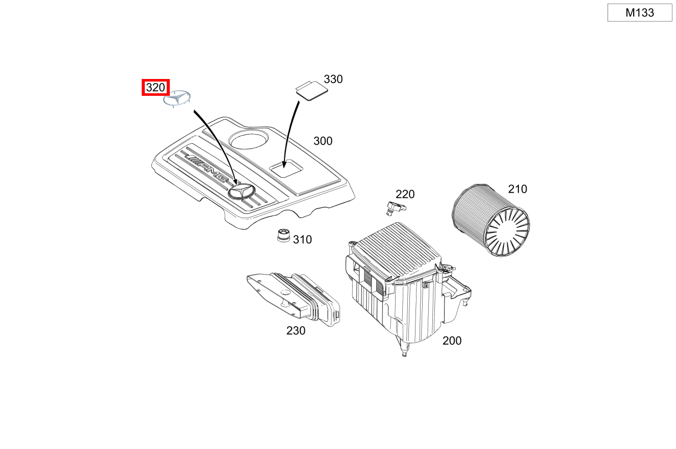 Mercedes-Stern Motorabdeckung für CLA 117, GLA 156, A 176-Klasse kaufen