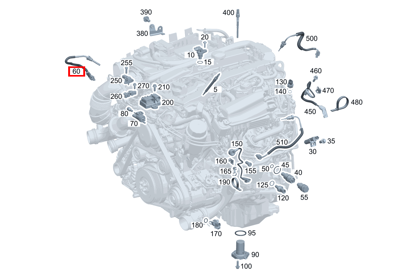 Temperatursensor Temperatursensor vor Ladeluftkühler C 204, E 212, GLC ...