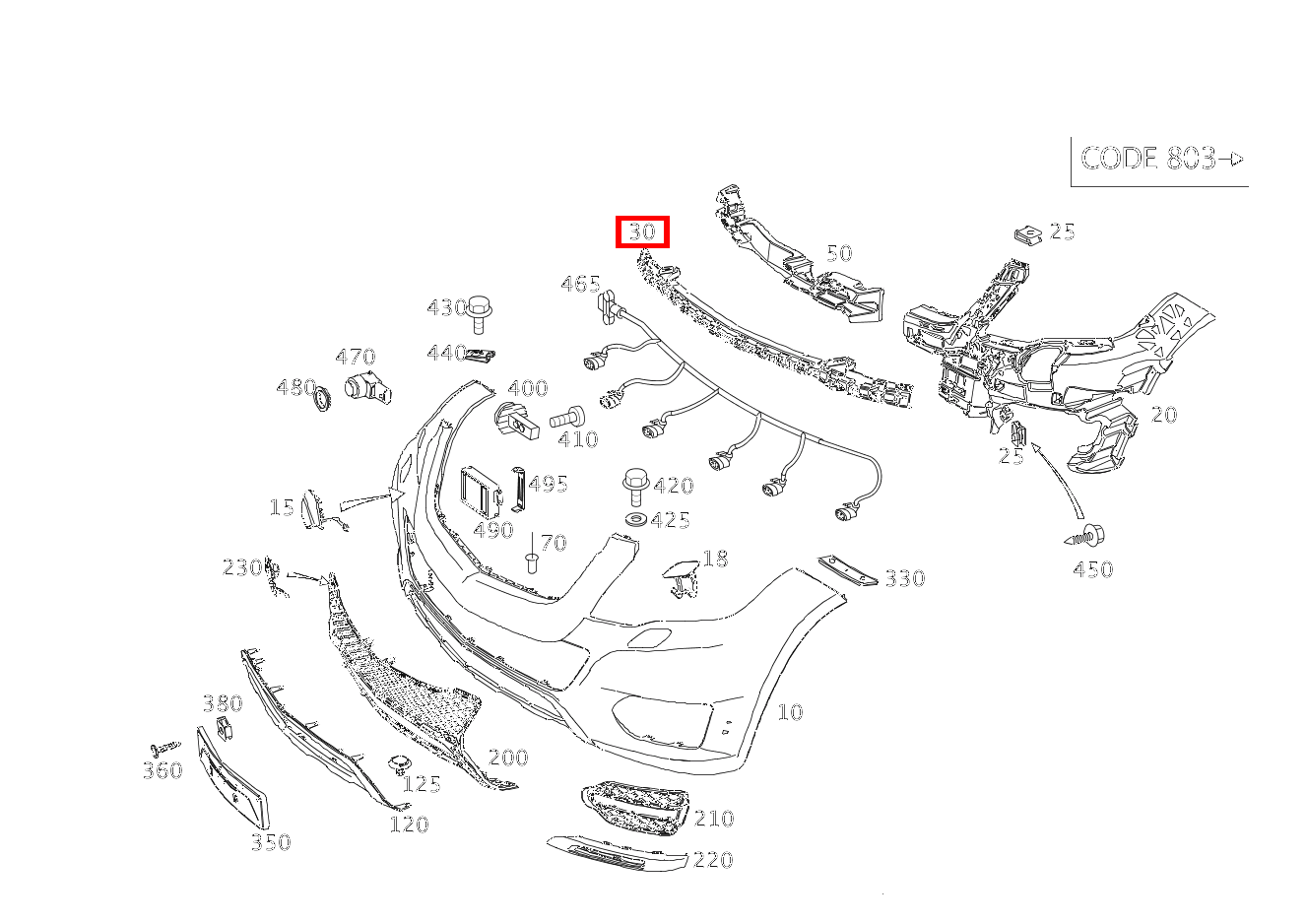 Grundtäger Stossfänger Mitte unten für C 204, GLC 253-Klasse kaufen