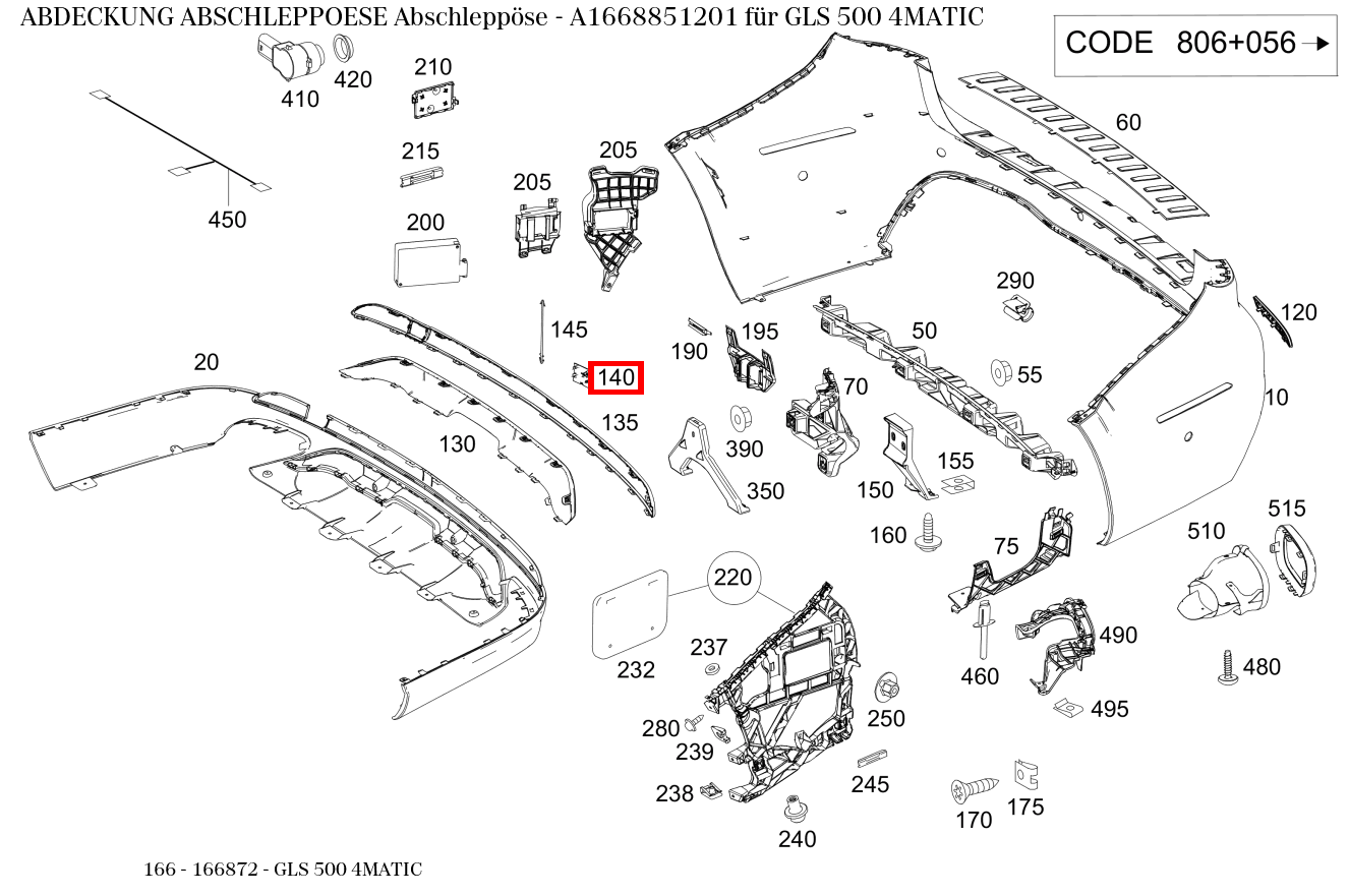 Abdeckung Abschleppöse Abschleppöse für M-Klasse 166 kaufen