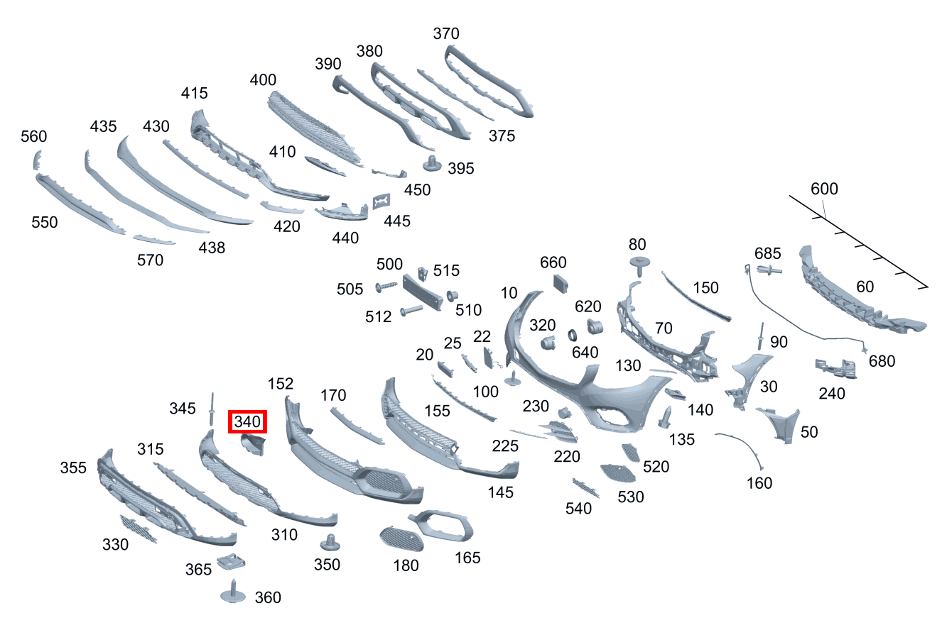 Luftführungssegment Grundträger rechts für GLC-Klasse 253 kaufen