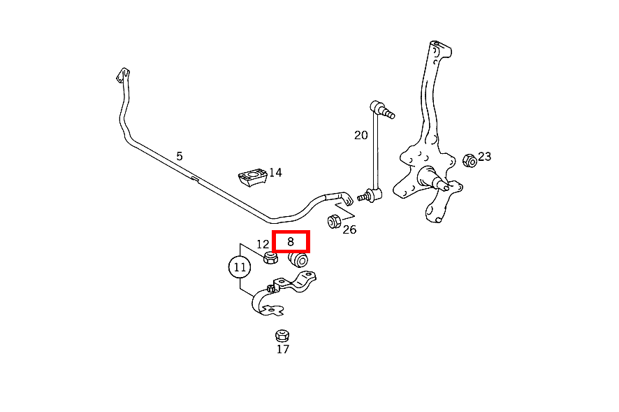 Gummilager DREHSTAB AN RAHMEN für S 140, E 210-Klasse kaufen