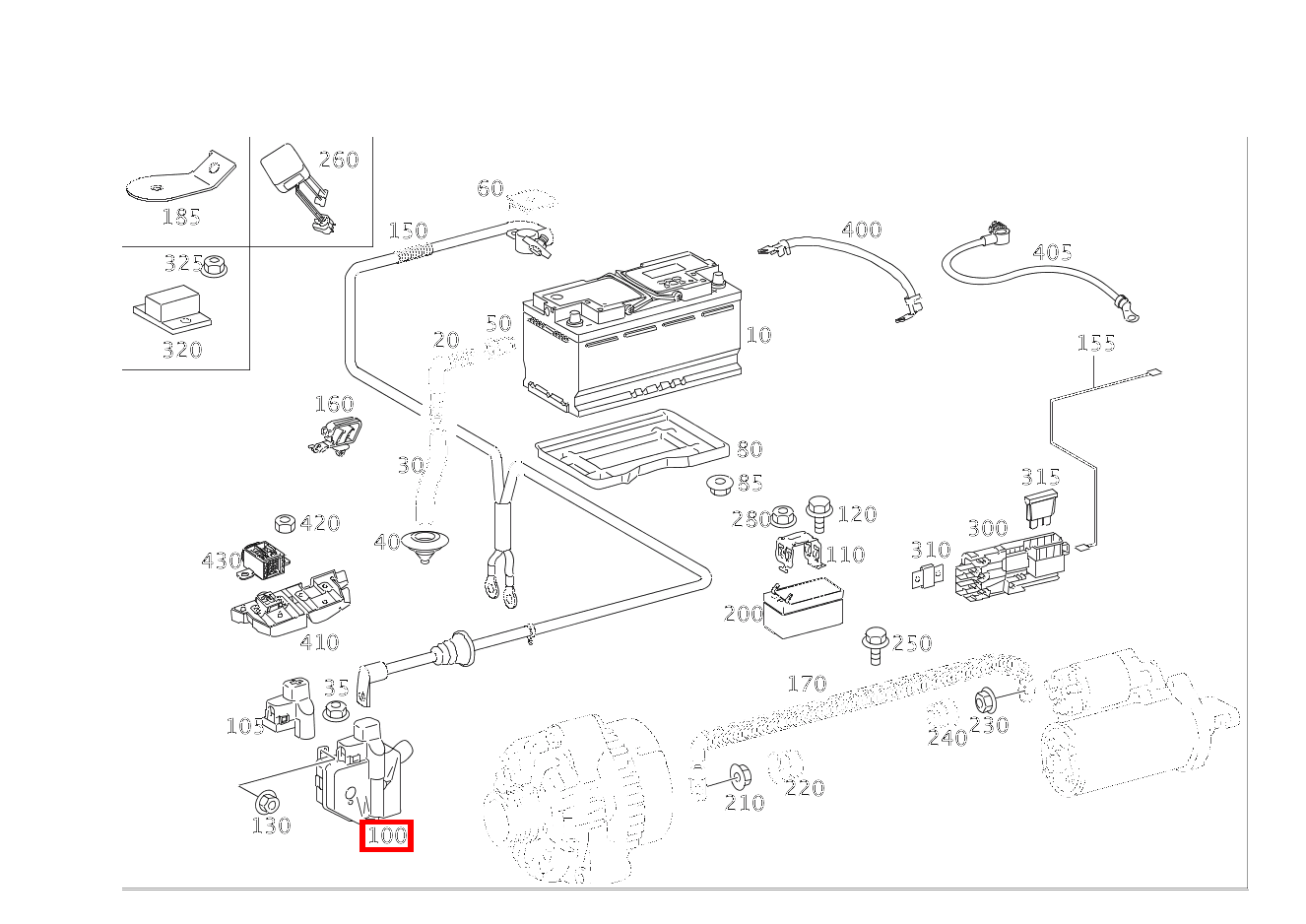 Sicherungsdose VORSICHERUNGSDOSE UND FREMDSTARTSTUETZPUNKT für M 164, R ...