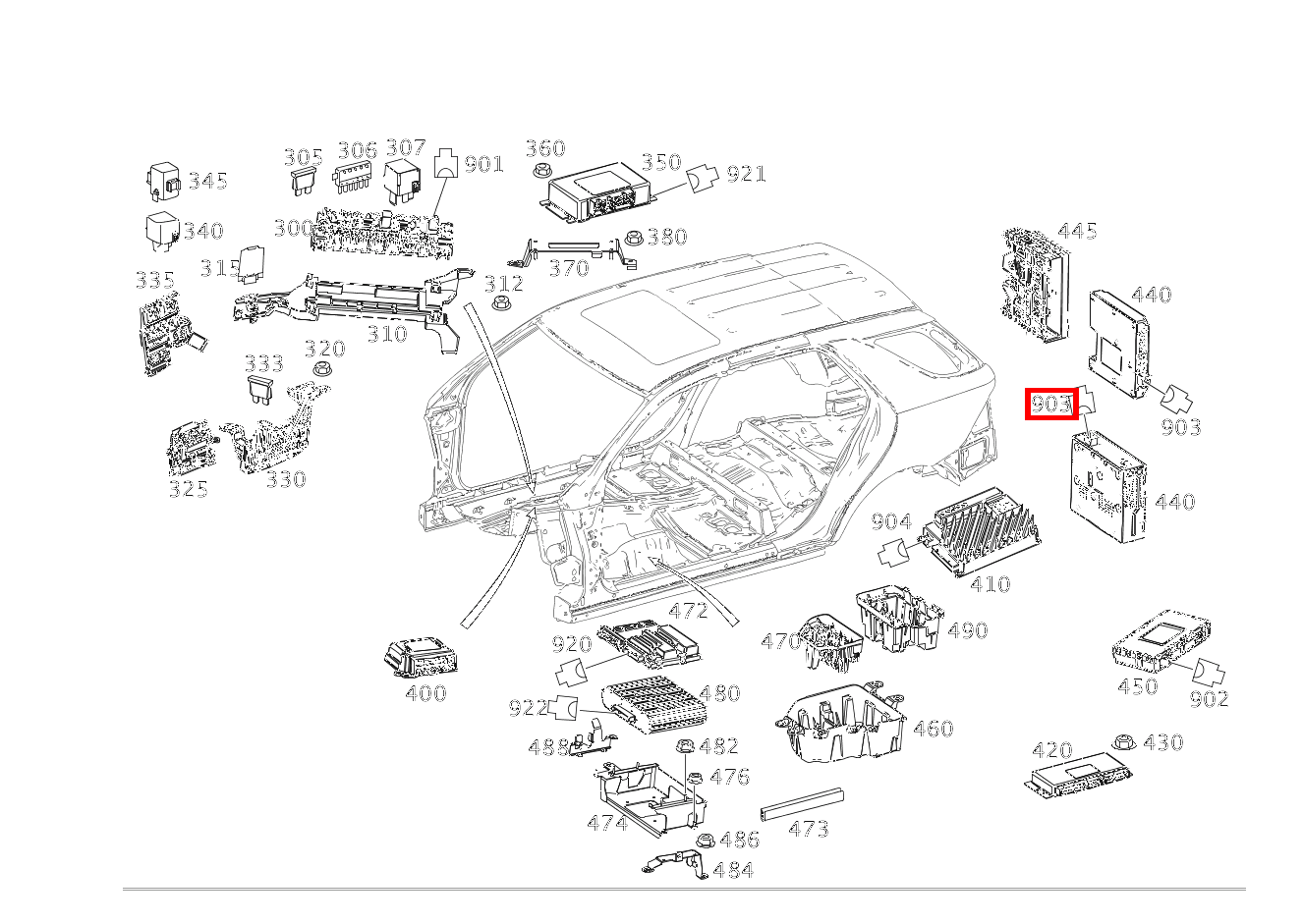 Steckhülsengehäuse TV-TUNER A2/42; 12-PIN MQS für M 166, GLE 292, EQC ...