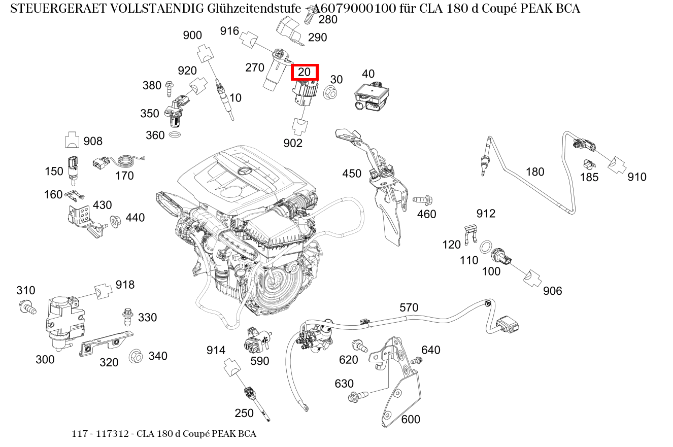 Steuergerät vollständig Glühzeitendstufe CLA 117, GLA 156, A 176, B 246, Citan 415, G 460 kaufen