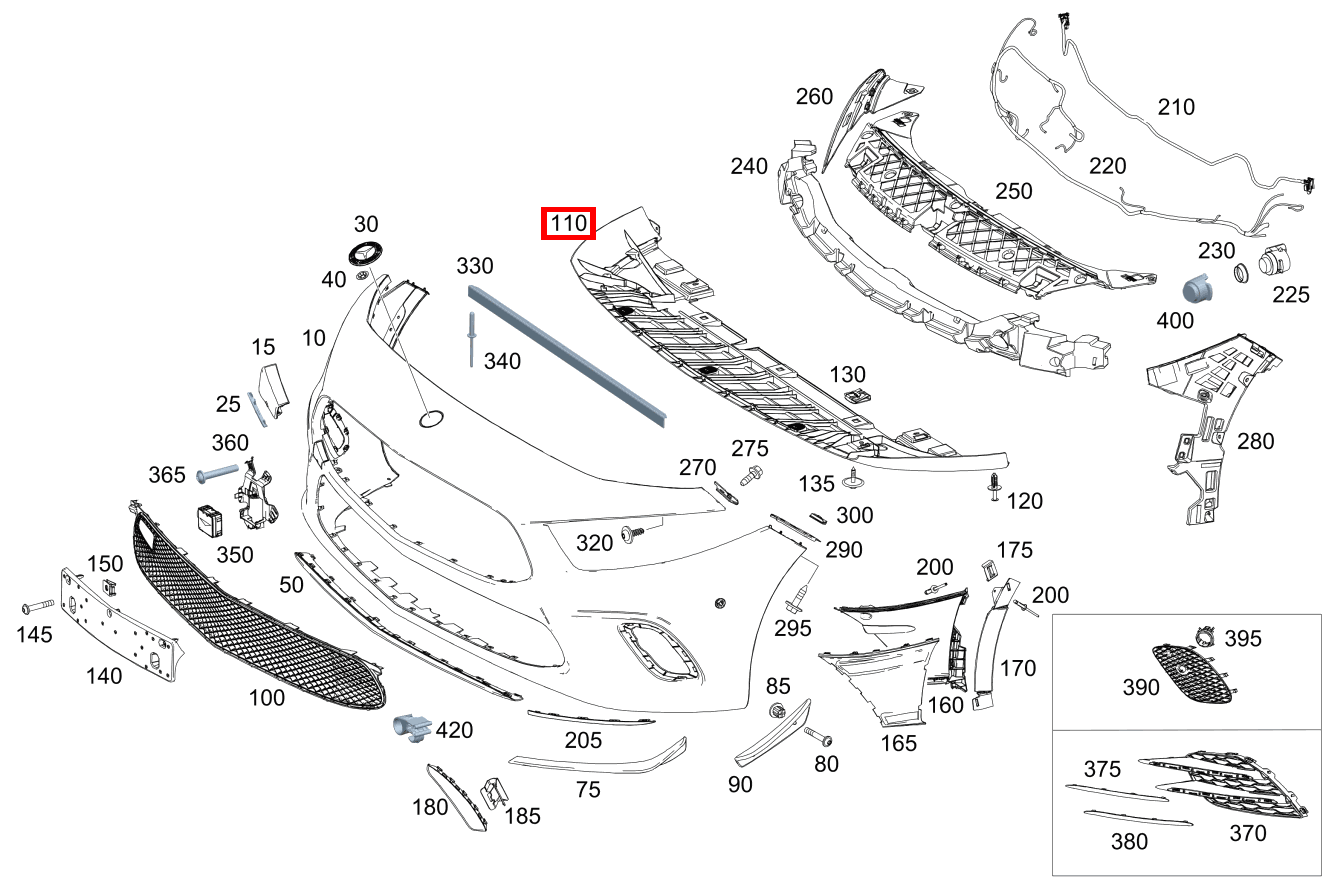 Abstützung Stoßfänger unten für C 205, A 177, B 246-Klasse kaufen