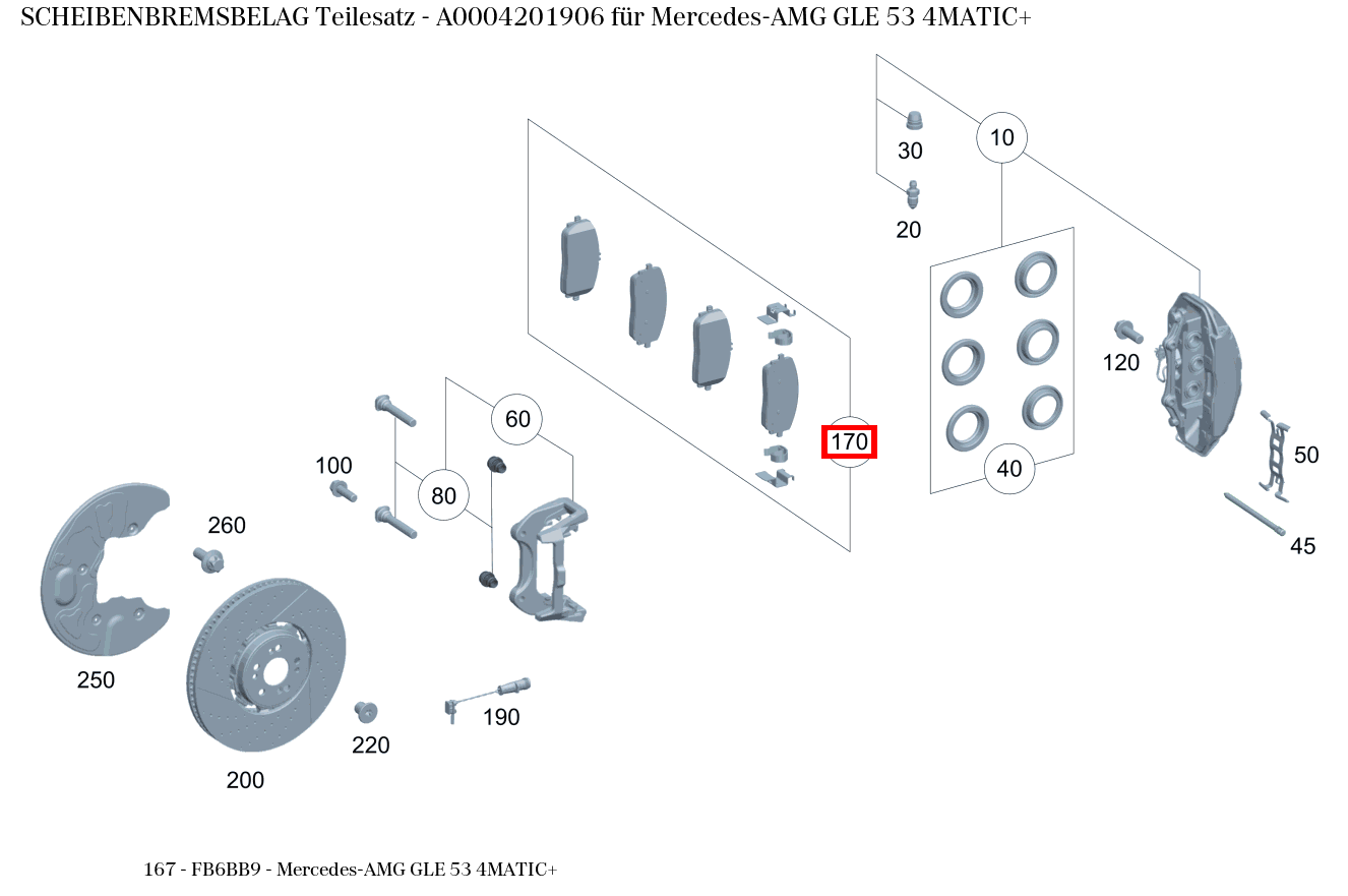 Scheibenbremsbelag Teilesatz GLE 167 kaufen