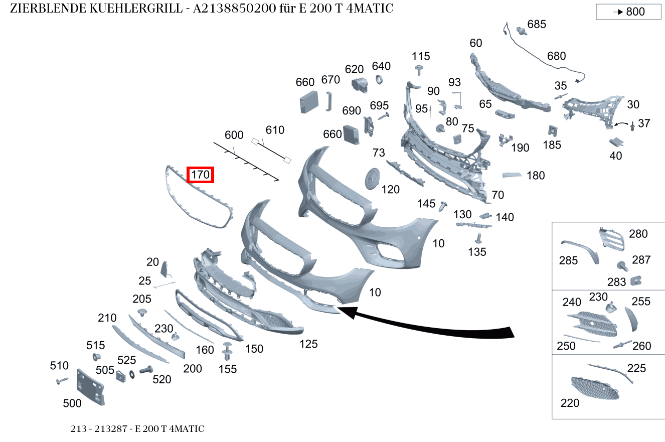 Zierblende Kühlergrill für E 238, GLC 253-Klasse kaufen