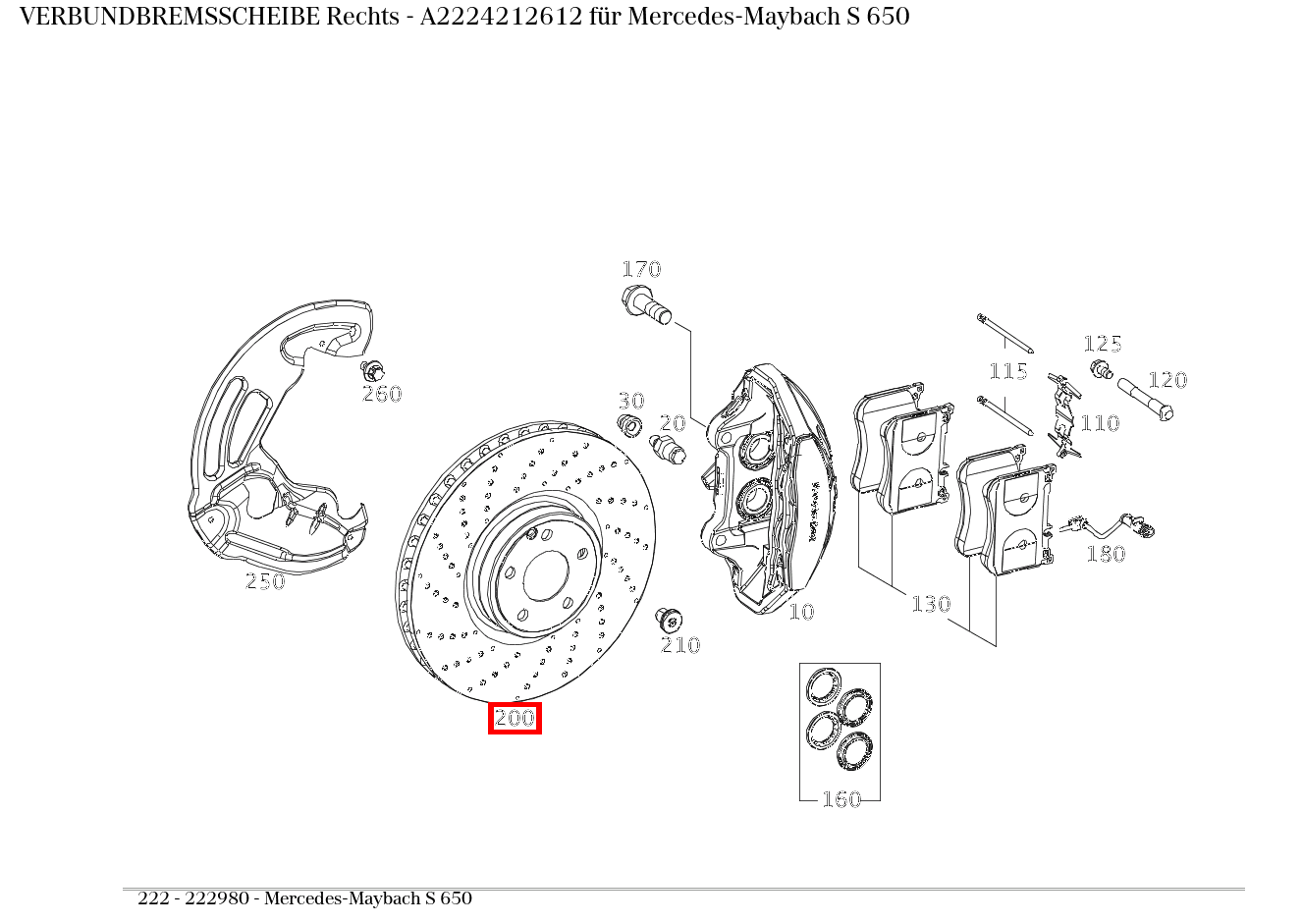 Verbundbremsscheibe Rechts für S-Klasse 222 kaufen