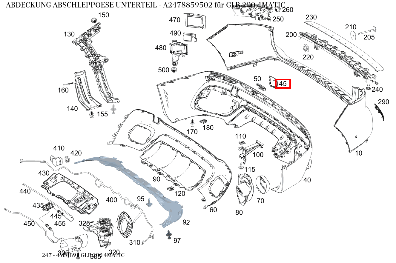 Abdeckung Abschleppöse UNTERTEIL für GLB-Klasse 247 kaufen