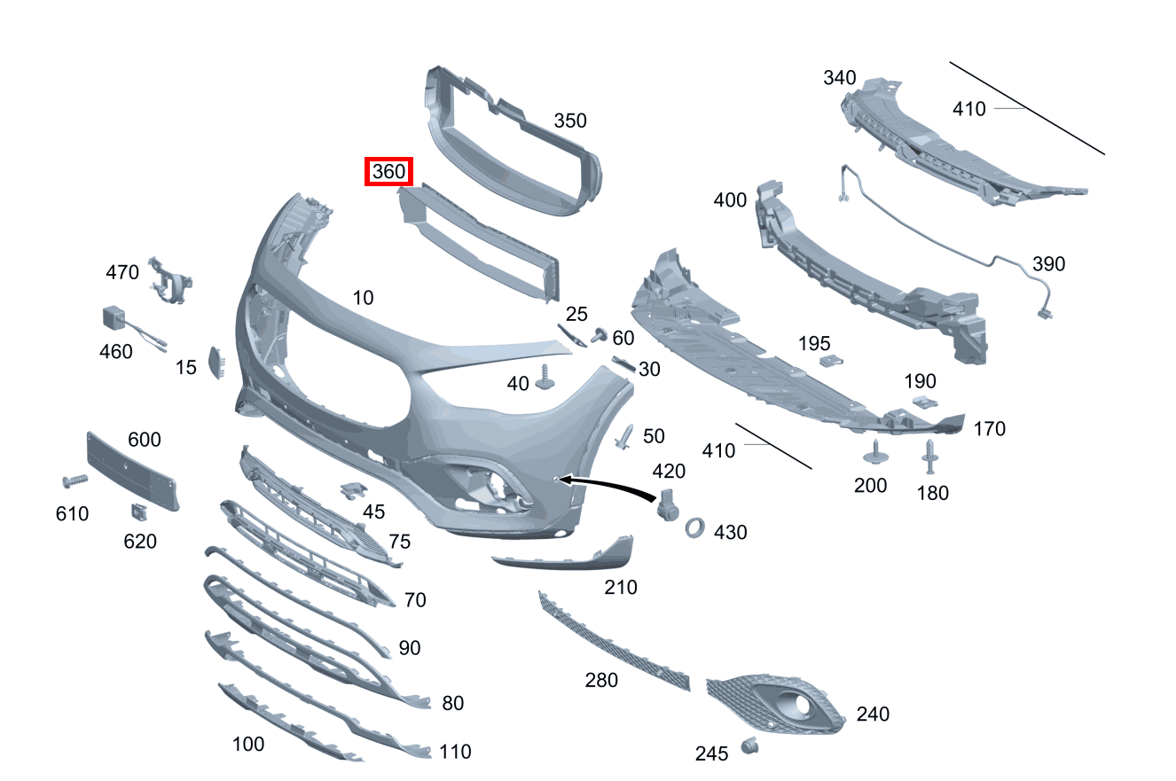 Luftführungssegment Unten für GLB-Klasse 247 kaufen