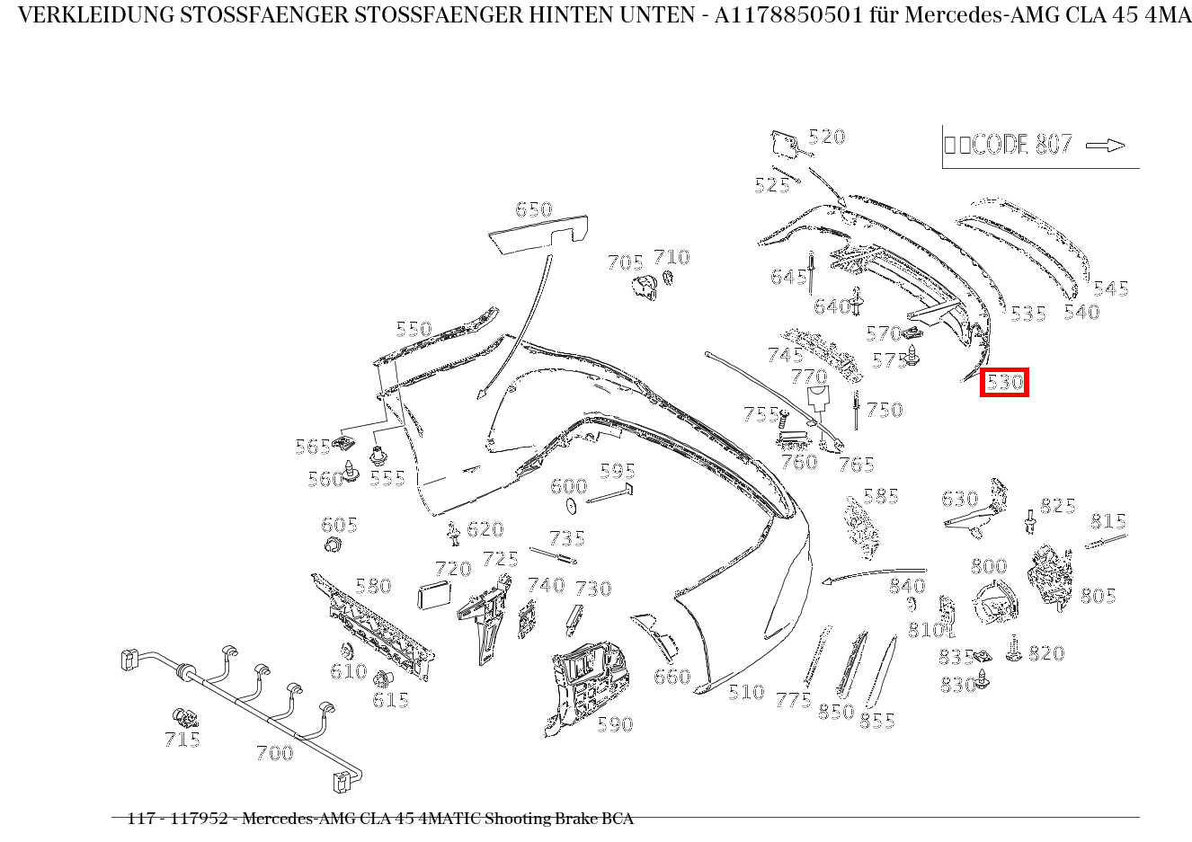 Verkleidung Stossfänger STOSSFAENGER HINTEN UNTEN für CLA-Klasse 117 kaufen