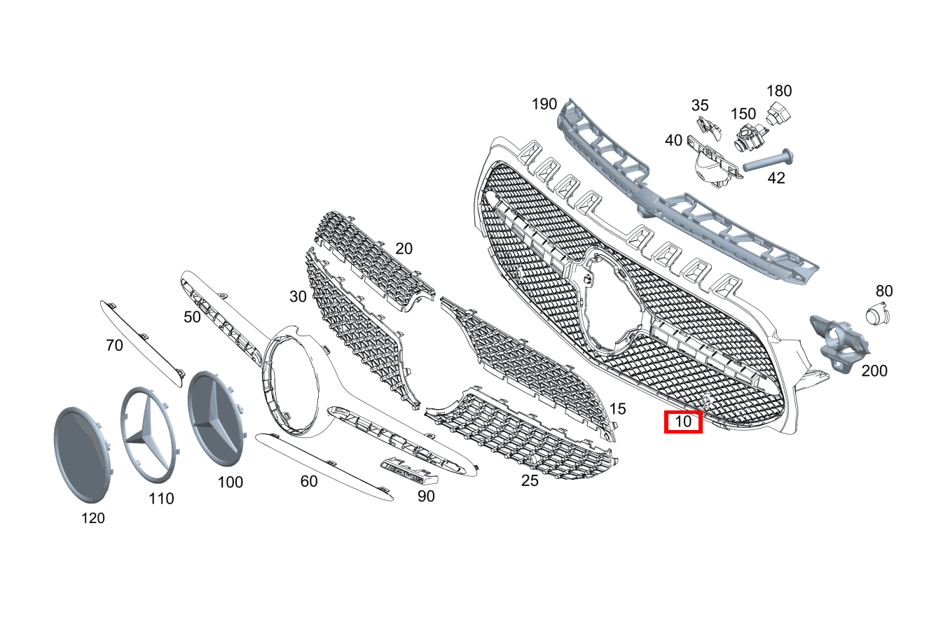 Kühlerverkleidung Kühlerverkleidung für A 177, GLB 247, B 246-Klasse kaufen
