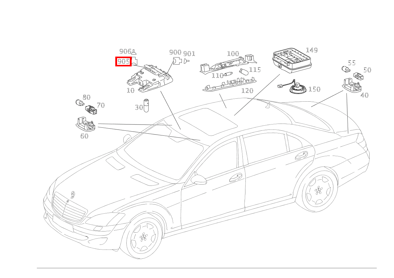Kupplungsgehäuse TASTSCHALTER NOTRUF 4-POLIG S93/3; 4-PIN MQS für S ...