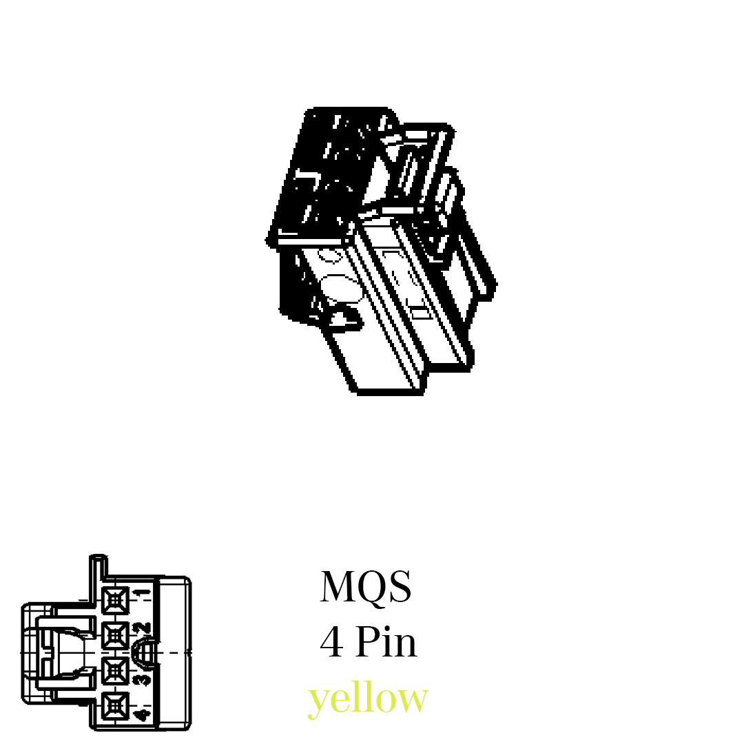 Kupplungsgehäuse TASTSCHALTER NOTRUF 4-POLIG S93/3; 4-PIN MQS für S ...