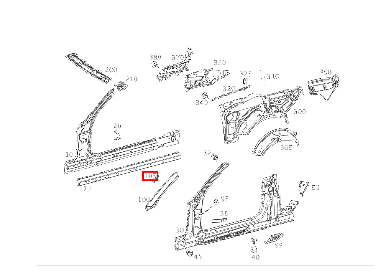 Befestigungsklammer Rechts für C 205, GLC 253, E 213-Klasse kaufen