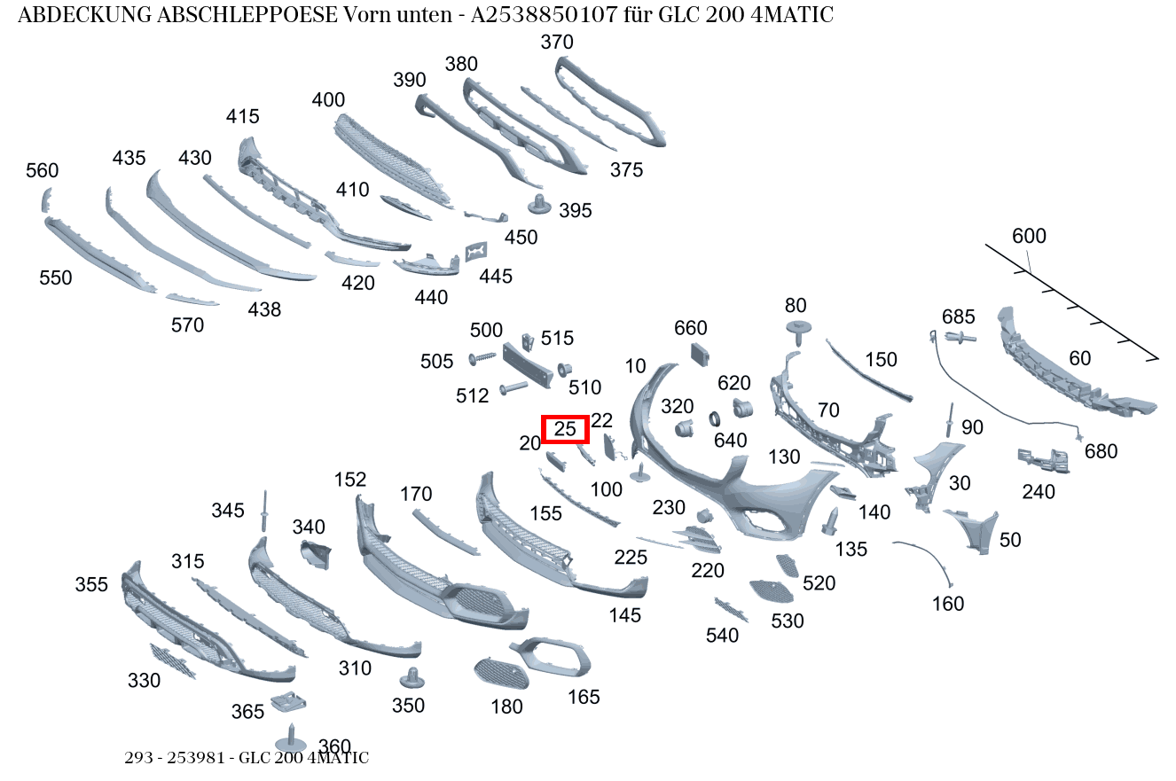 Abdeckung Abschleppöse Vorn unten für GLC 253, EQC 293-Klasse kaufen