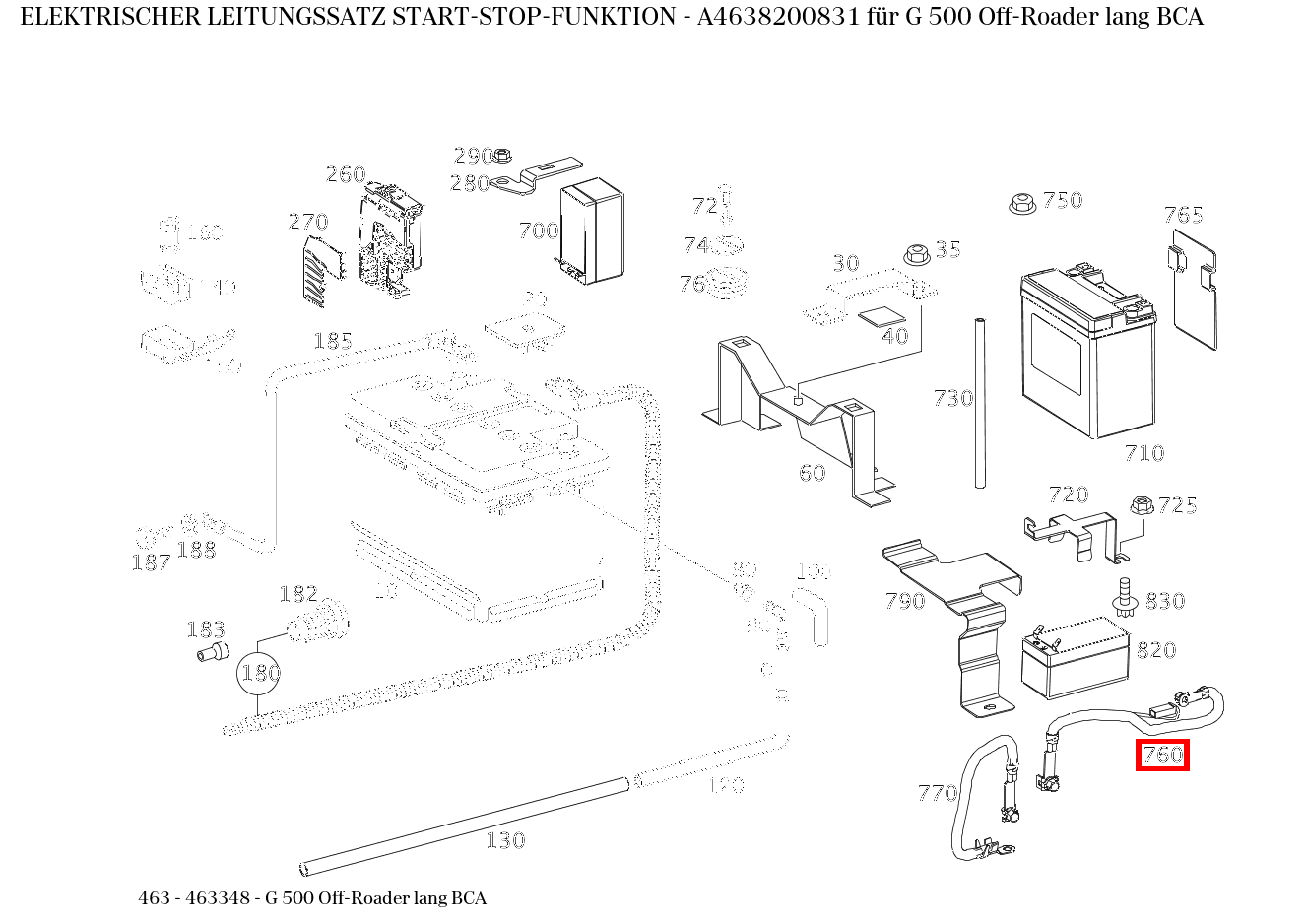 Elektrischer Leitungssatz START-STOP-FUNKTION für G-Klasse 463 kaufen