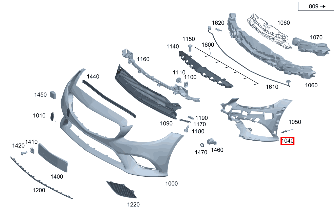 Grundtäger Stossfänger Links für C 205, CLK 209-Klasse kaufen