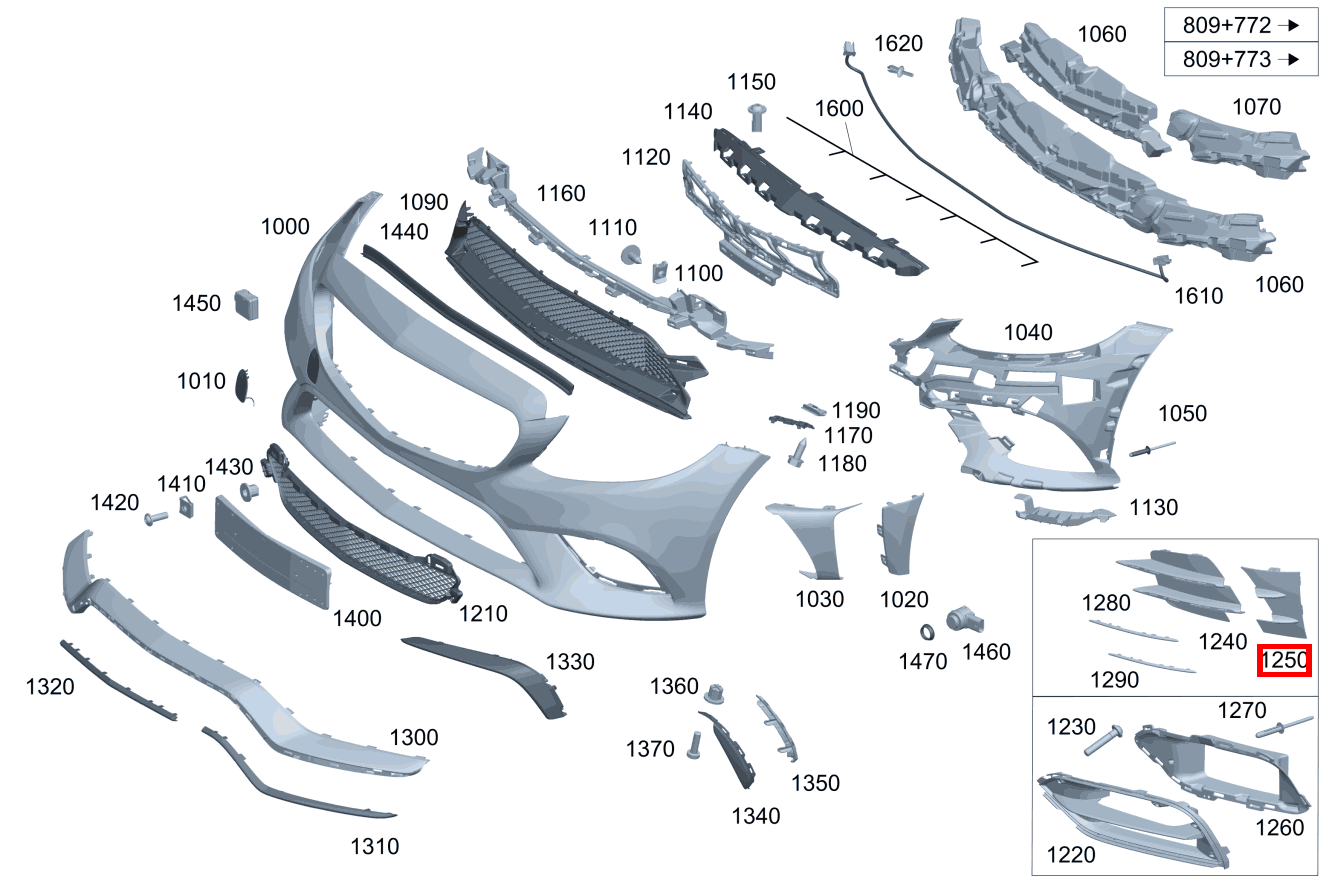 Abdeckung Stossfänger Vorn links C 205, E 213, GLB 247 und weitere kaufen