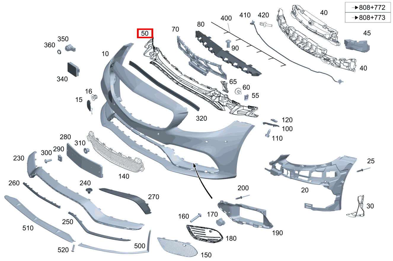 Grundtäger Stossfänger Unten für C 205, CLK 209-Klasse kaufen