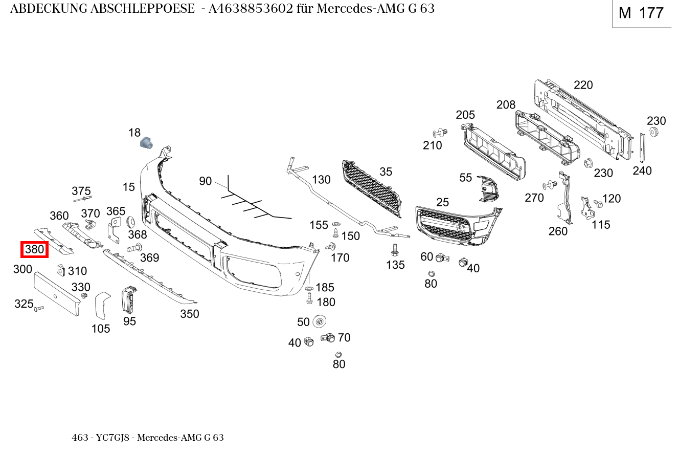 Abdeckung Abschleppöse für G-Klasse 463 kaufen