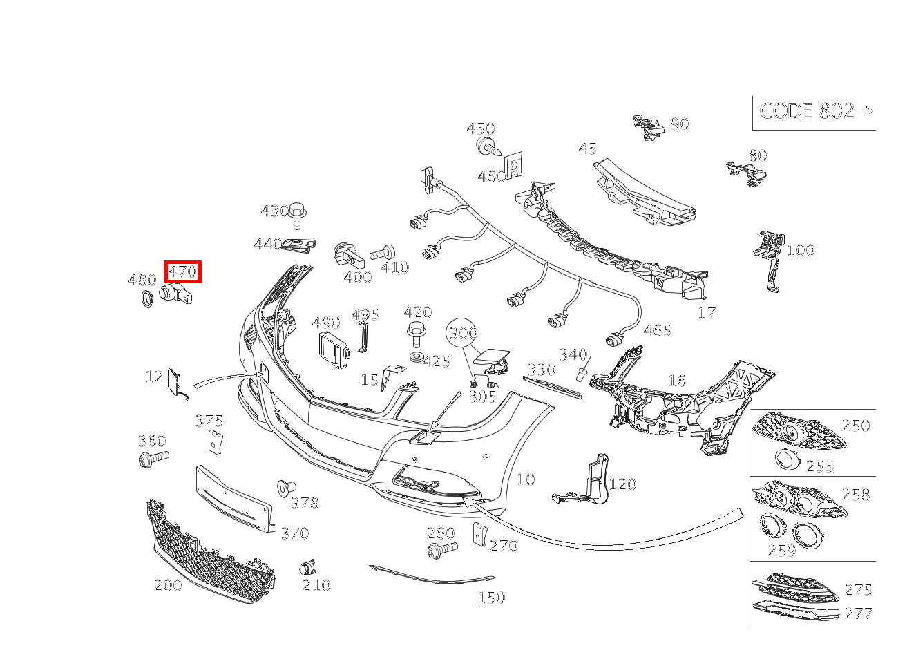 ABSTANDSSENSOR PARKTRONIC-SYSTEM für C 204, Maybach 240, R 251-Klasse ...