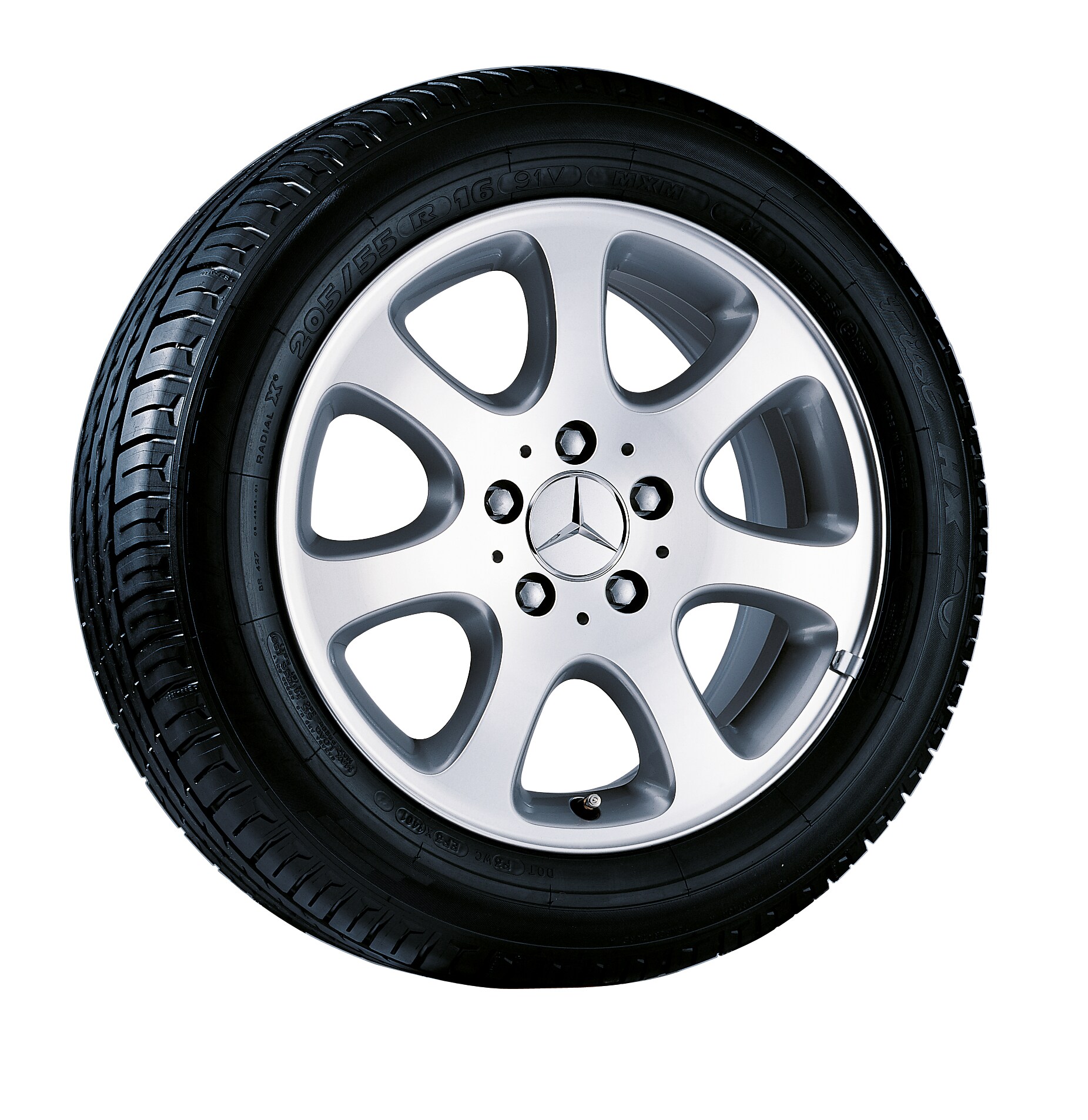 Original Mercedes-Benz 16 Zoll 7-Speichen-Rad titansilber mit 205/55/16 ...