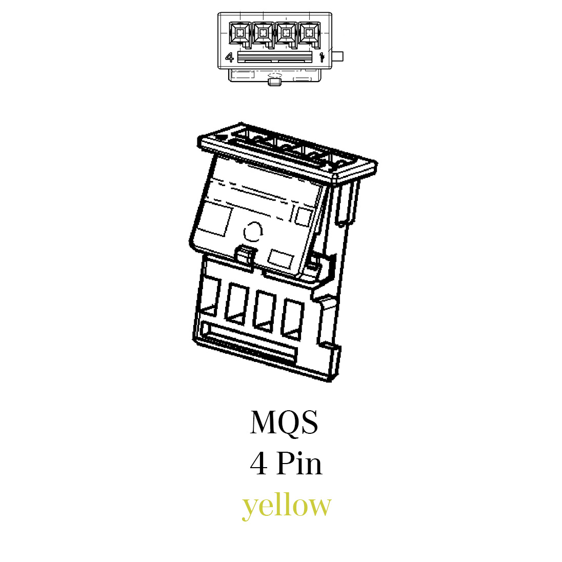 Steckhülsengehäuse TASTSCHALTER NOTRUF S93/3; 4-PIN MQS M 164, SLK 171 ...