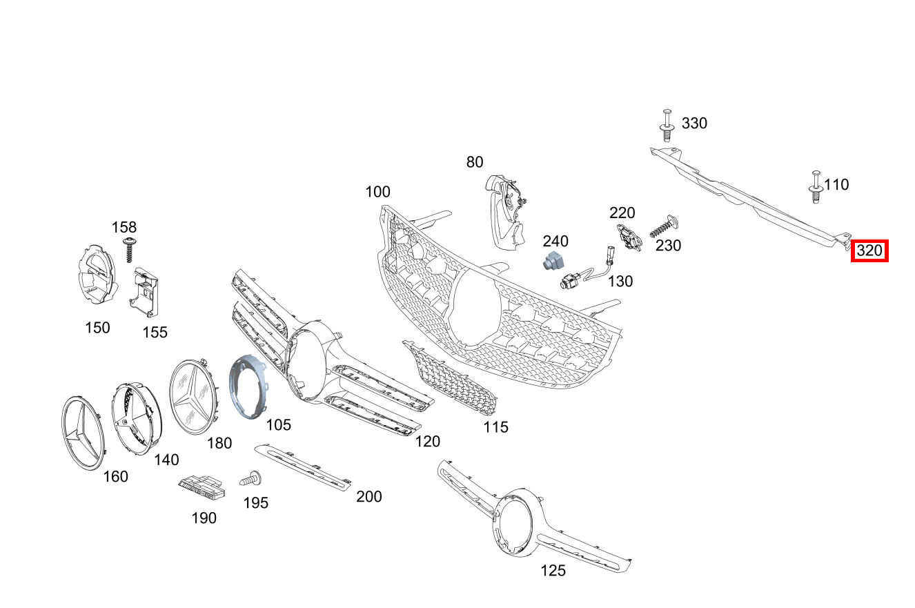 Luftleitlamelle Oben für GLC-Klasse 253 kaufen
