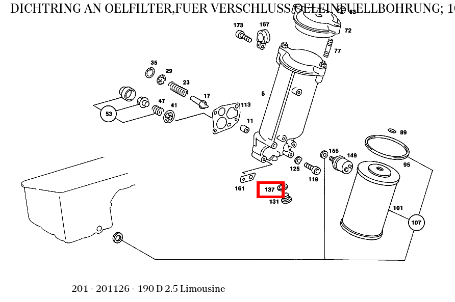 Dichtring AN OELFILTER,FUER VERSCHLUSS OELEINFUELLBOHRUNG; 10X13.5 AL ...