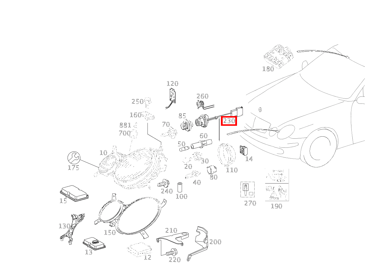 Lampenfassung REPARATURLOESUNG FUER BLINKER für C 203, E 211-Klasse kaufen