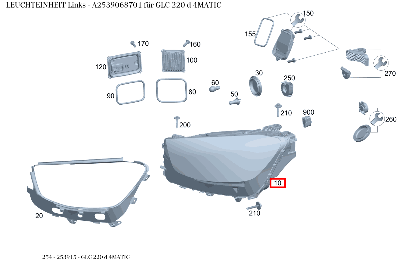 Leuchteinheit Links für GLC-Klasse 253, GLC-Klasse 254 kaufen