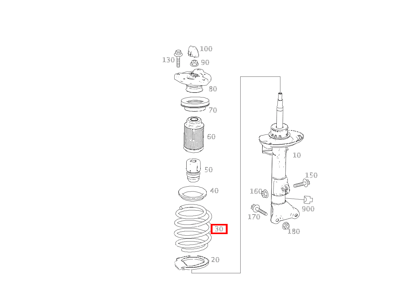 Schraubenfeder FARBKENNZEICHNUNG: 2 X ROT für C-Klasse 204 kaufen