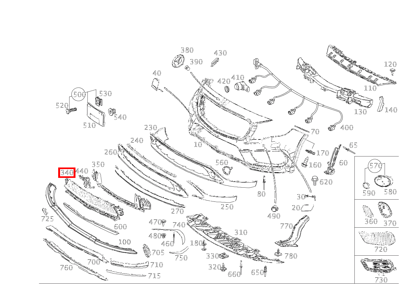 Abdeckung Stossfänger Mitte für CLA-Klasse 156 kaufen