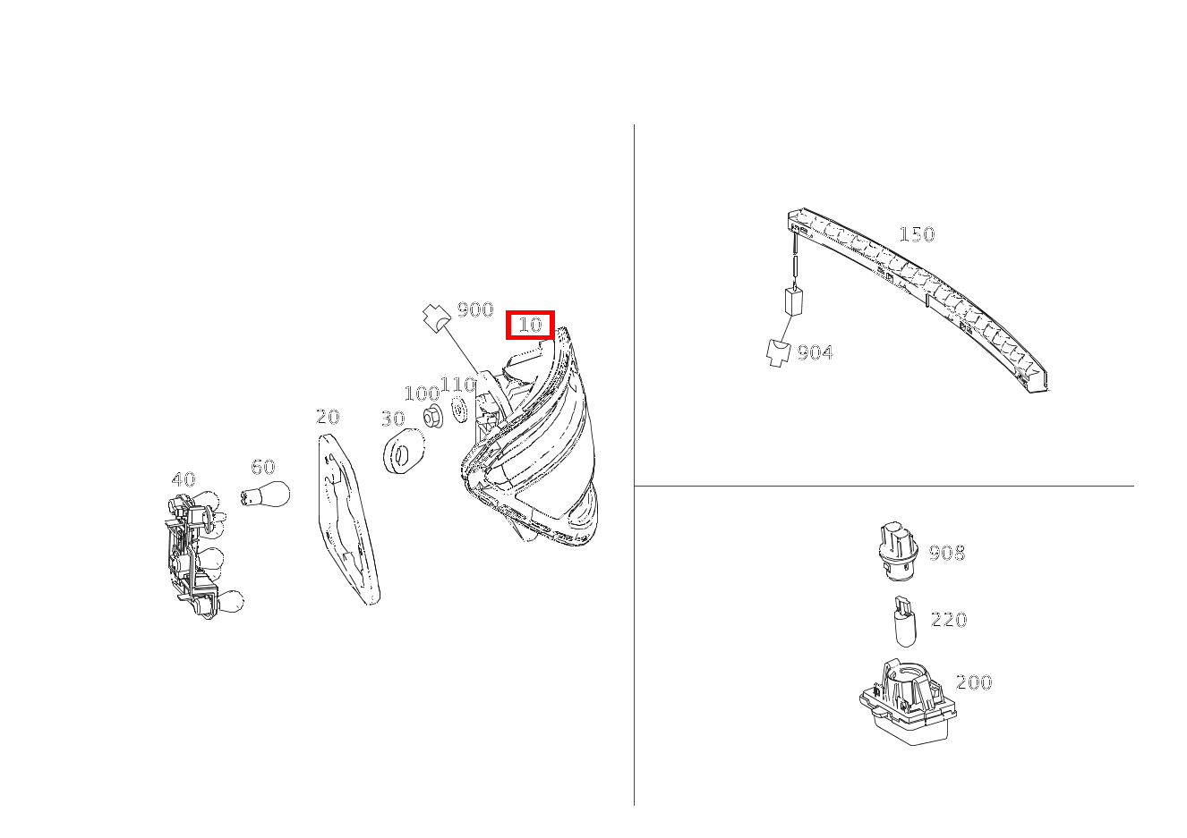 Heckleuchtenkombination RECHTS für C-Klasse 204 kaufen