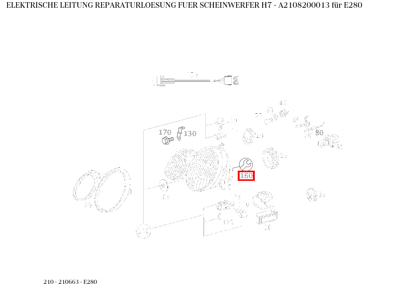 Elektrische Leitung REPARATURLOESUNG FUER SCHEINWERFER H7 für E-Klasse ...
