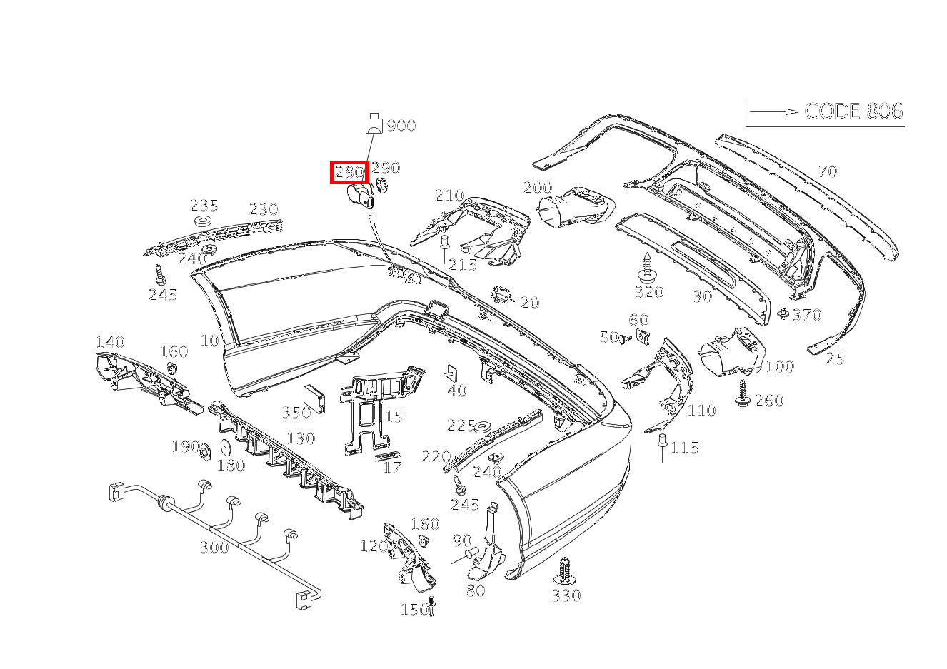 ABSTANDSSENSOR PARKTRONIC-System A 176, AMG GT 190, SLS AMG 197 und ...