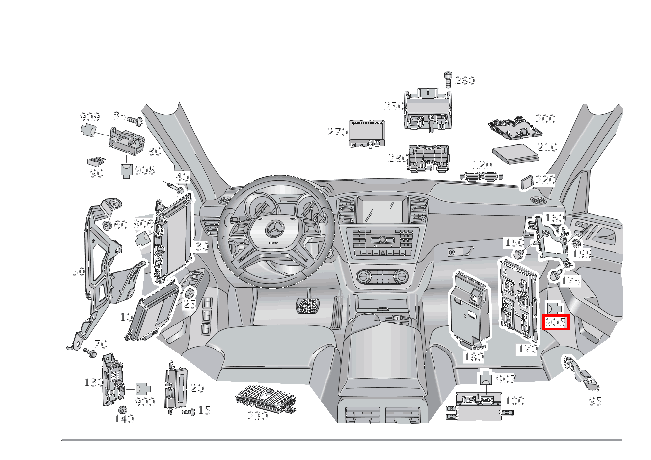Kontaktträger ZENTRALELEKTRIK SAM N10; 24-PIN SLK2.8 + MLK1.2 für M-Klasse 166 kaufen