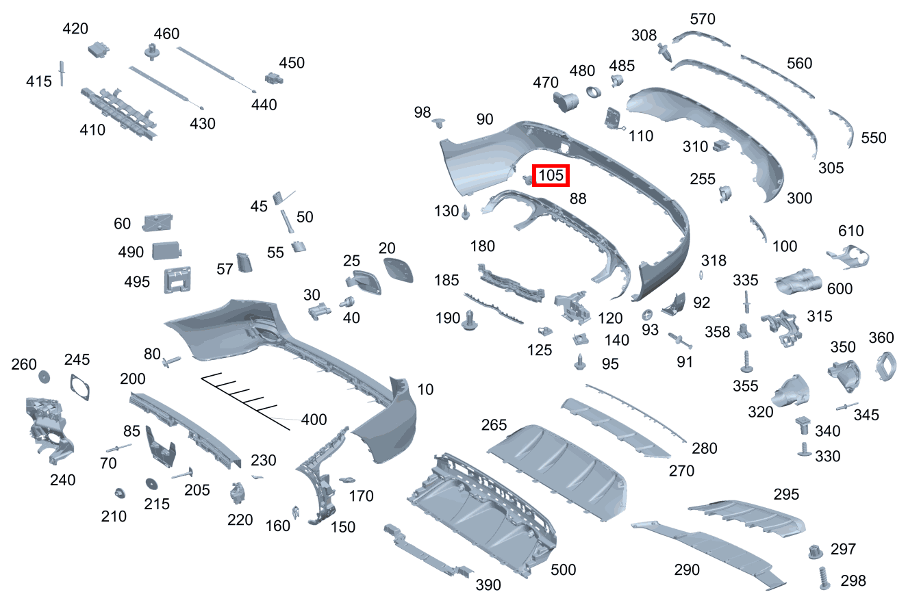 Spreizniet Grundträger links und rechts an Verkleidung für GLC 253, EQC ...
