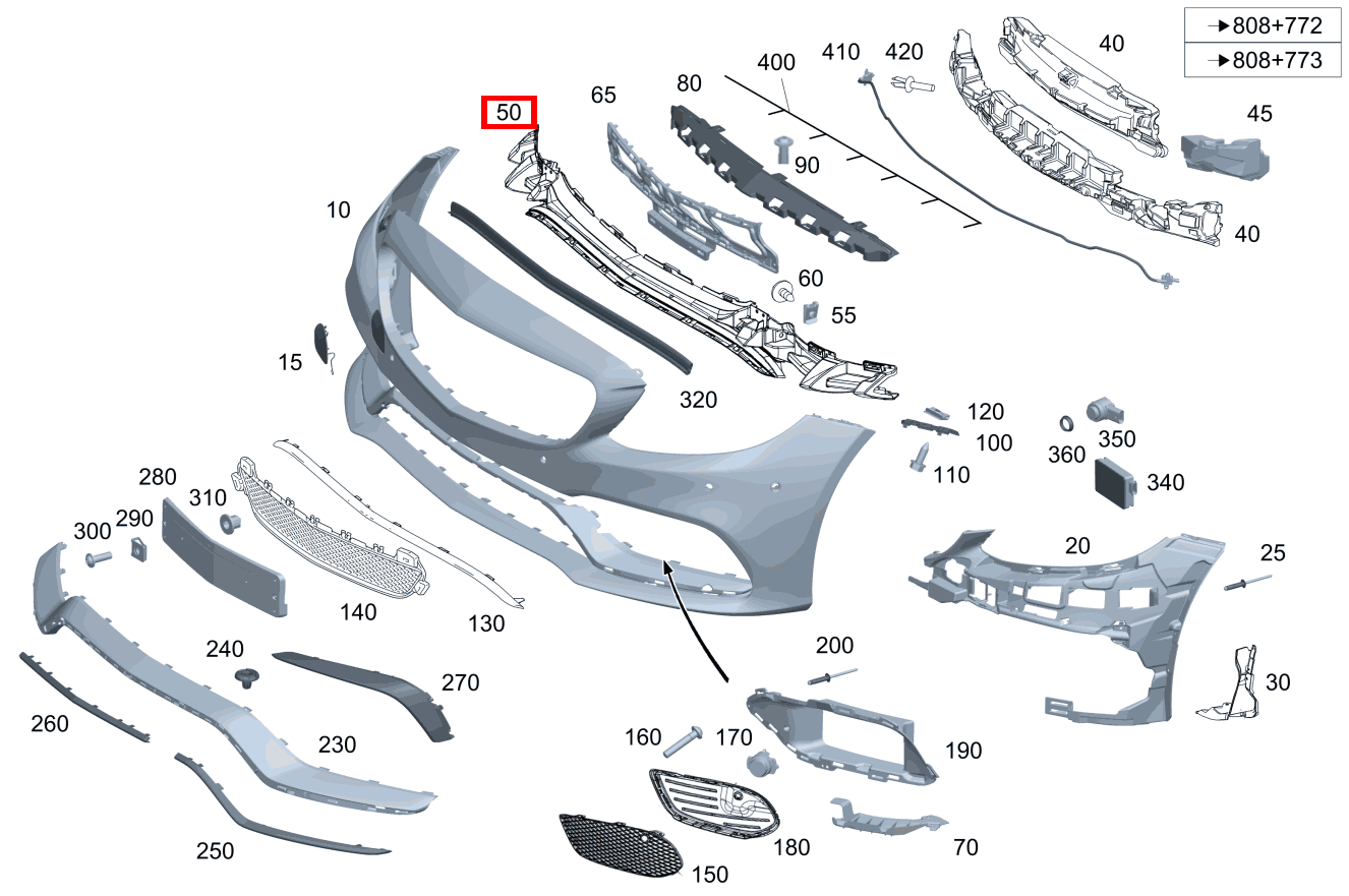 Grundtäger Stossfänger Unten für C 205, CLK 209-Klasse kaufen