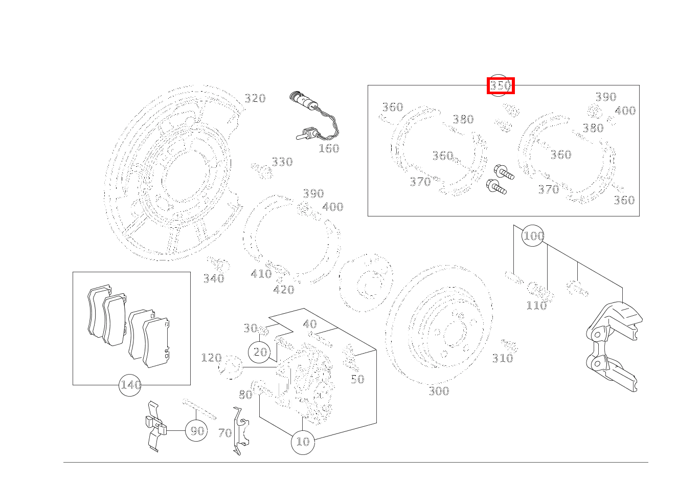 TEILESATZ BREMSBACKE LIEFERUMFANG für CL 215, S 220-Klasse kaufen