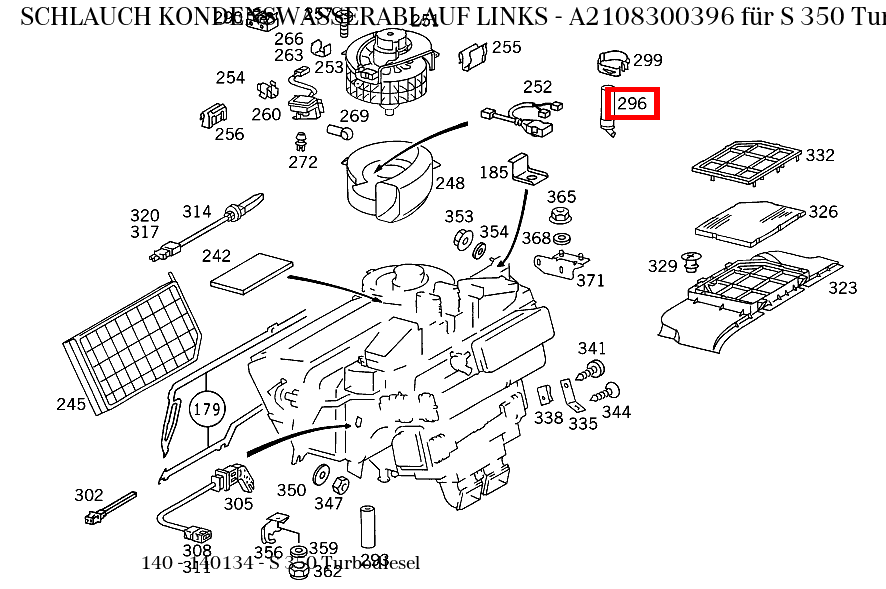 Schlauch KONDENSWASSERABLAUF für S 220, E 210, CL 215-Klasse kaufen