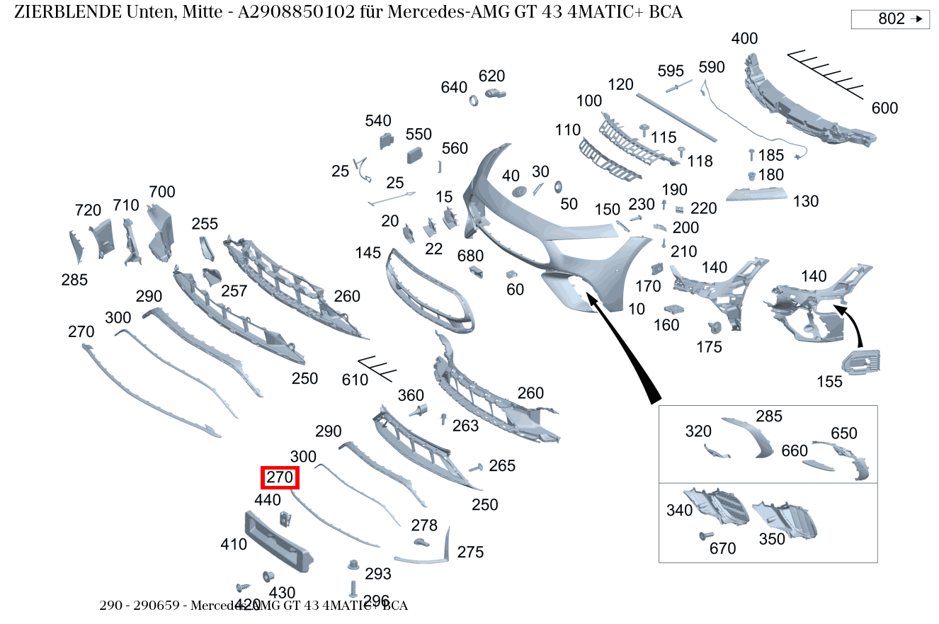 Zierblende Unten, Mitte für AMG-Klasse 290 kaufen